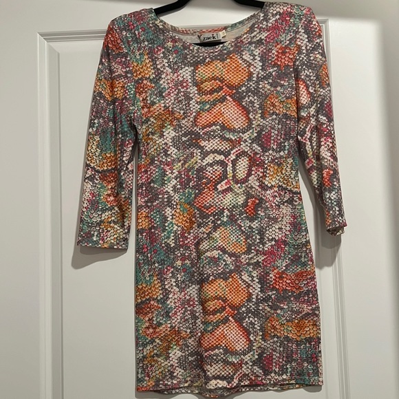 Dresses | Like New Multi Color Snake Skin Pattern Mini Dress | Poshmark
